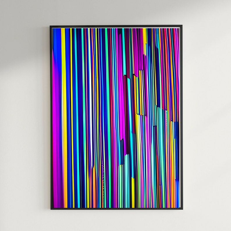 Neon Spectrum: A Vibrant Display of Lines - Etsy