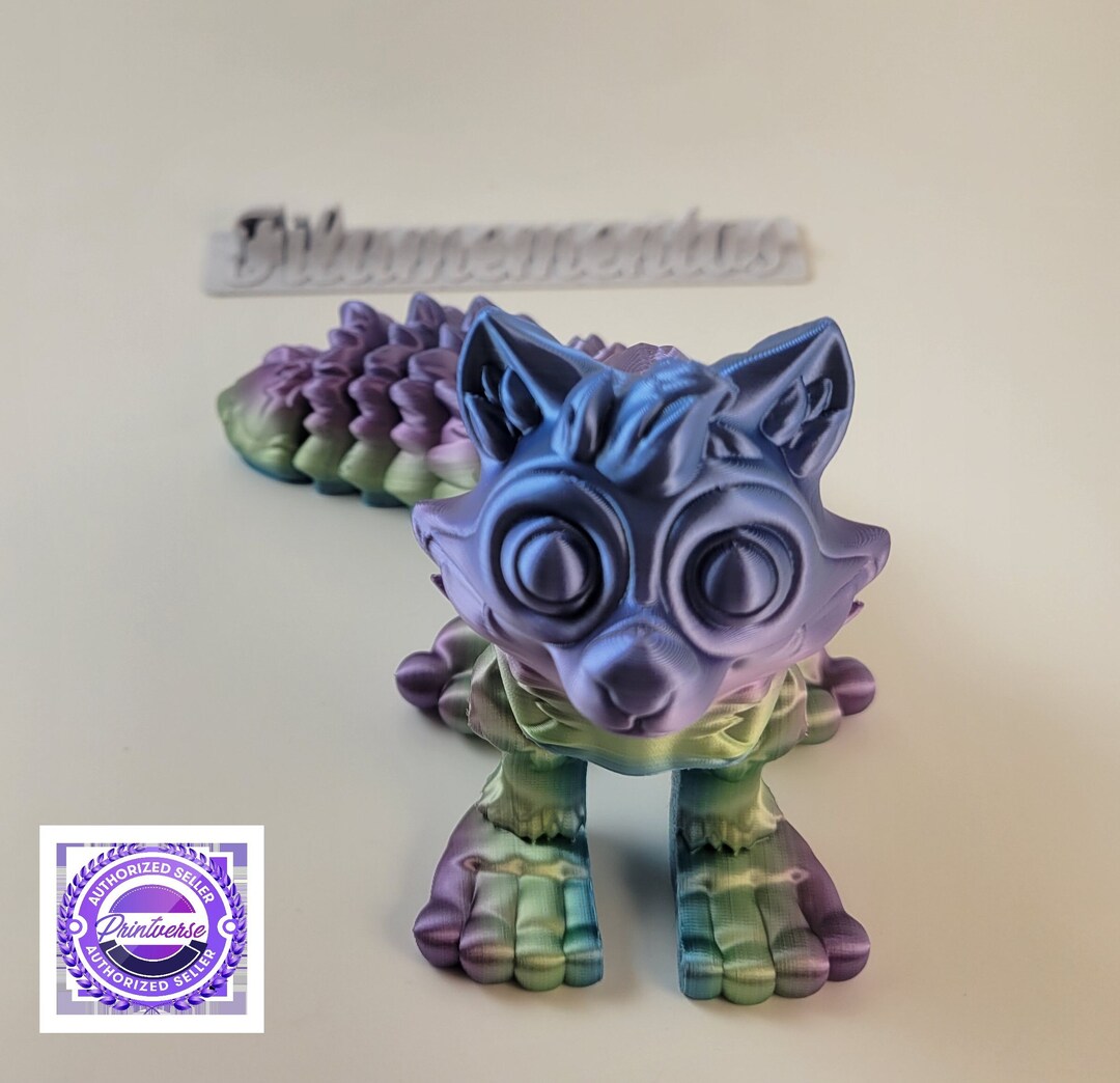 Articulated Rainbow Racoon 3D Printed Toy - Etsy