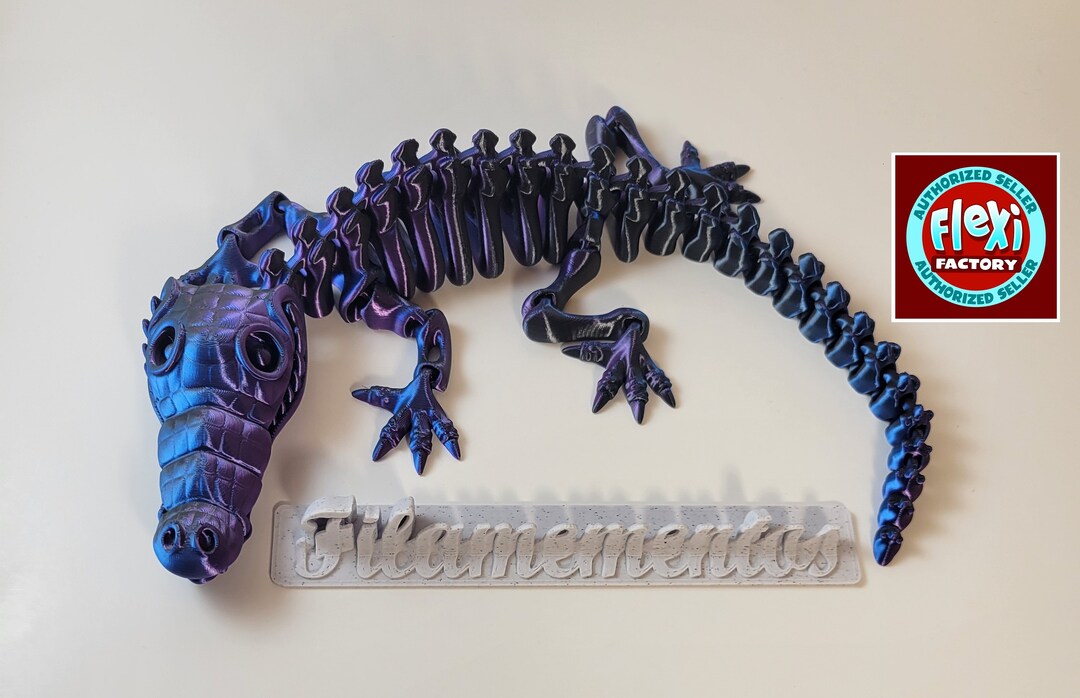 Articulated Crocodile 3d Printed Toy Etsy