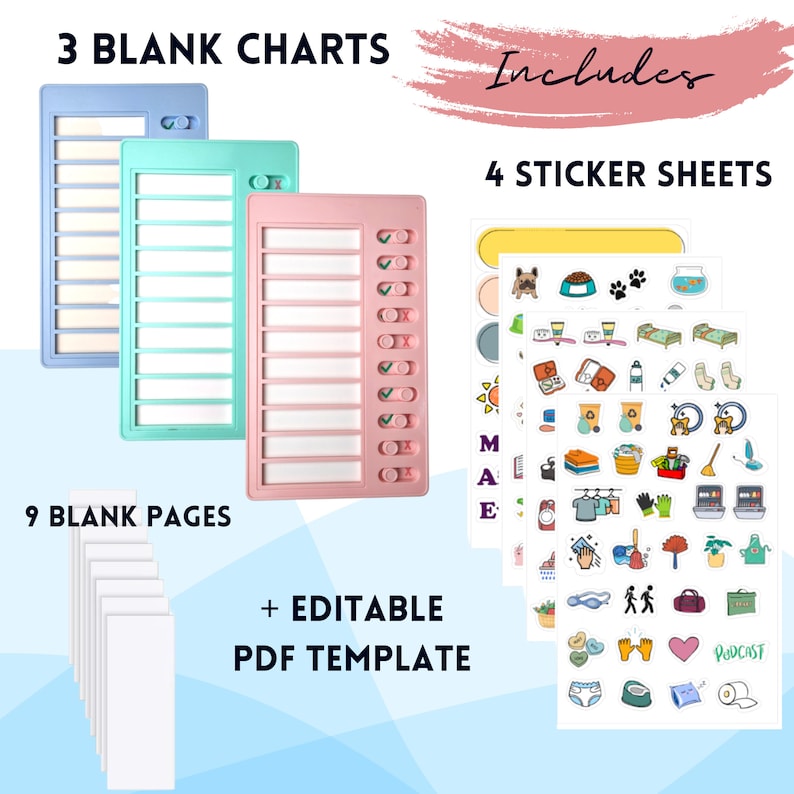 DIY Kids Chore Chart: Montessori Visual Routine, 3-pack (PDF Template ...