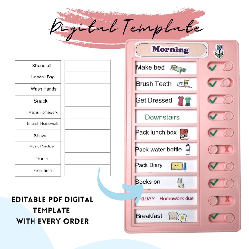 DIY Kids Chore Chart: Montessori Visual Routine, 3-pack (PDF Template ...