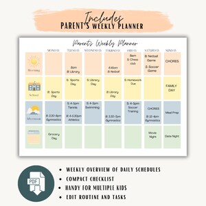 Editable Ultimate Chore Chart, Routine Kids Checklist, Daily, Weekly ...