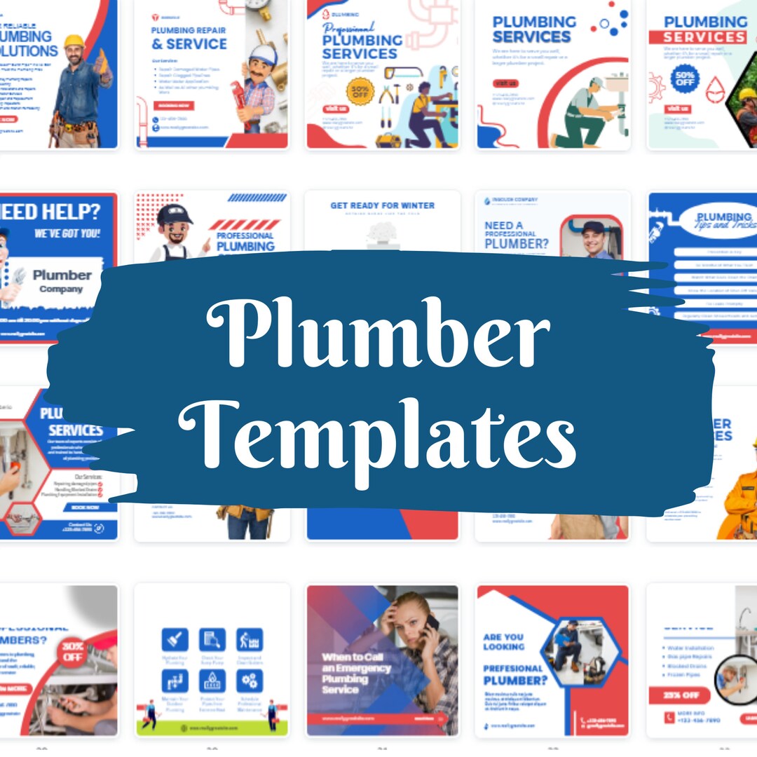 Plumber Social Media Templates, Plumber Instagram Templates, Plumber ...