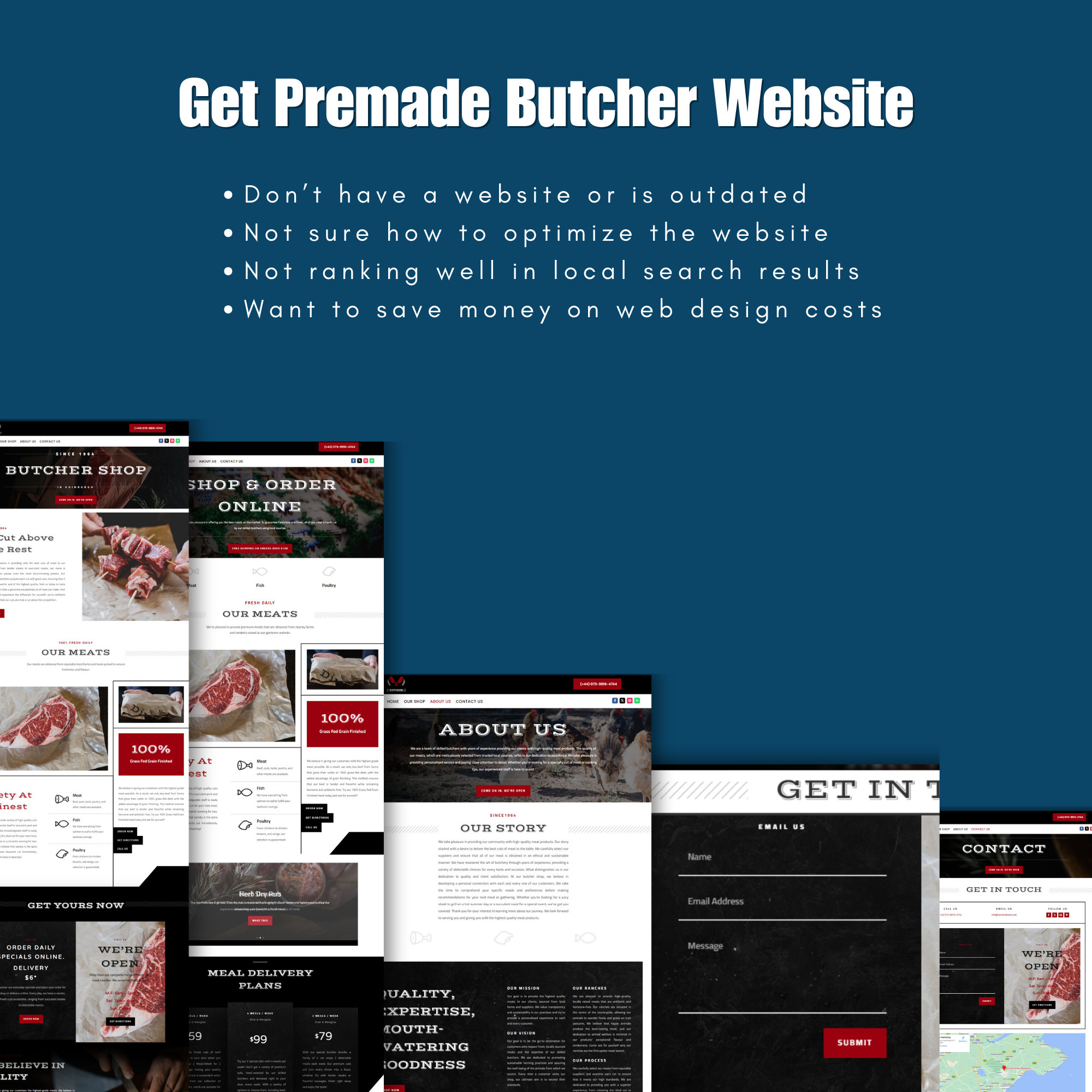 Butcher Website Template, Meat Website Template, Meat Shop Website ...