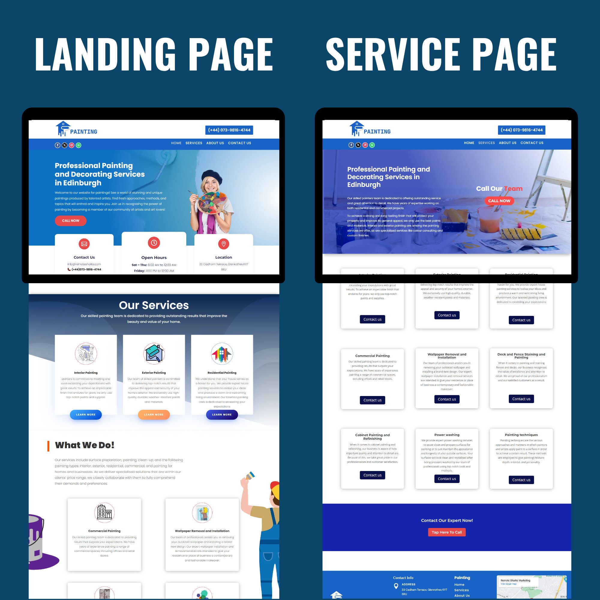 Painting Company Website Template, Painting Contractor Website Design ...