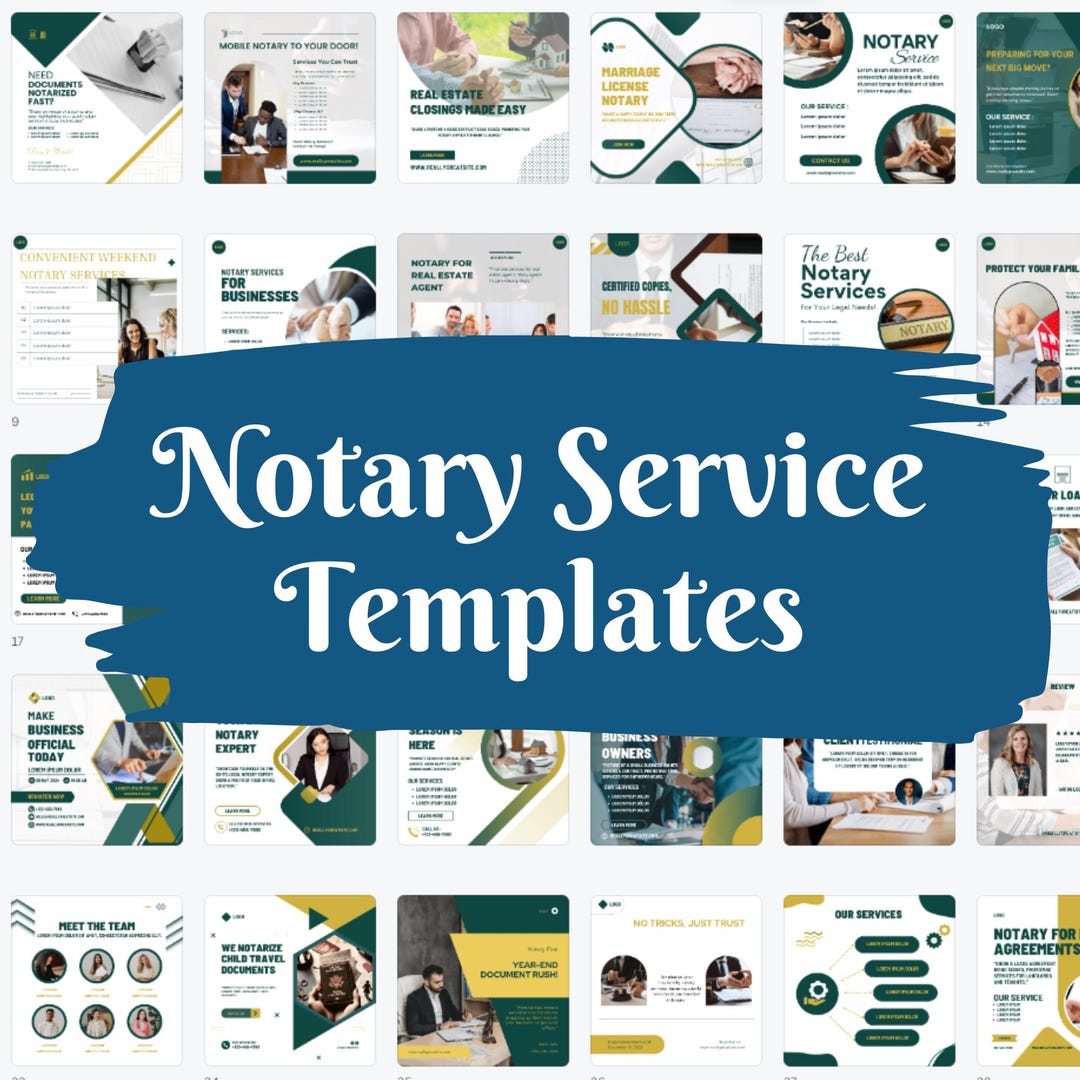Notary Social Media Templates, Notary Instagram Templates, Notary Canva ...