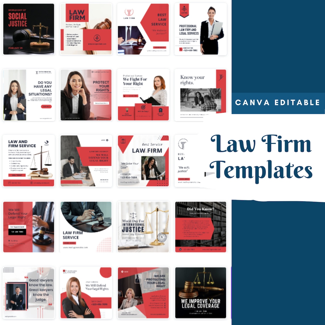 Law Firm Social Media Templates – Canva Designs for Instagram ...