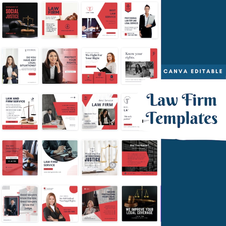 Law Firm Social Media Templates, Law Firm Instagram Templates, Law Firm ...
