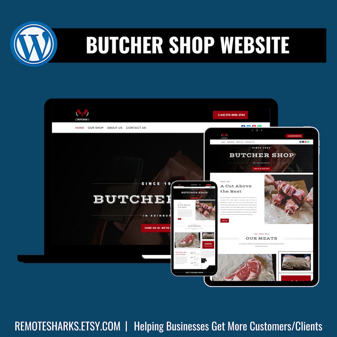 Butcher Website Template, Meat Website Template, Meat Shop Website ...