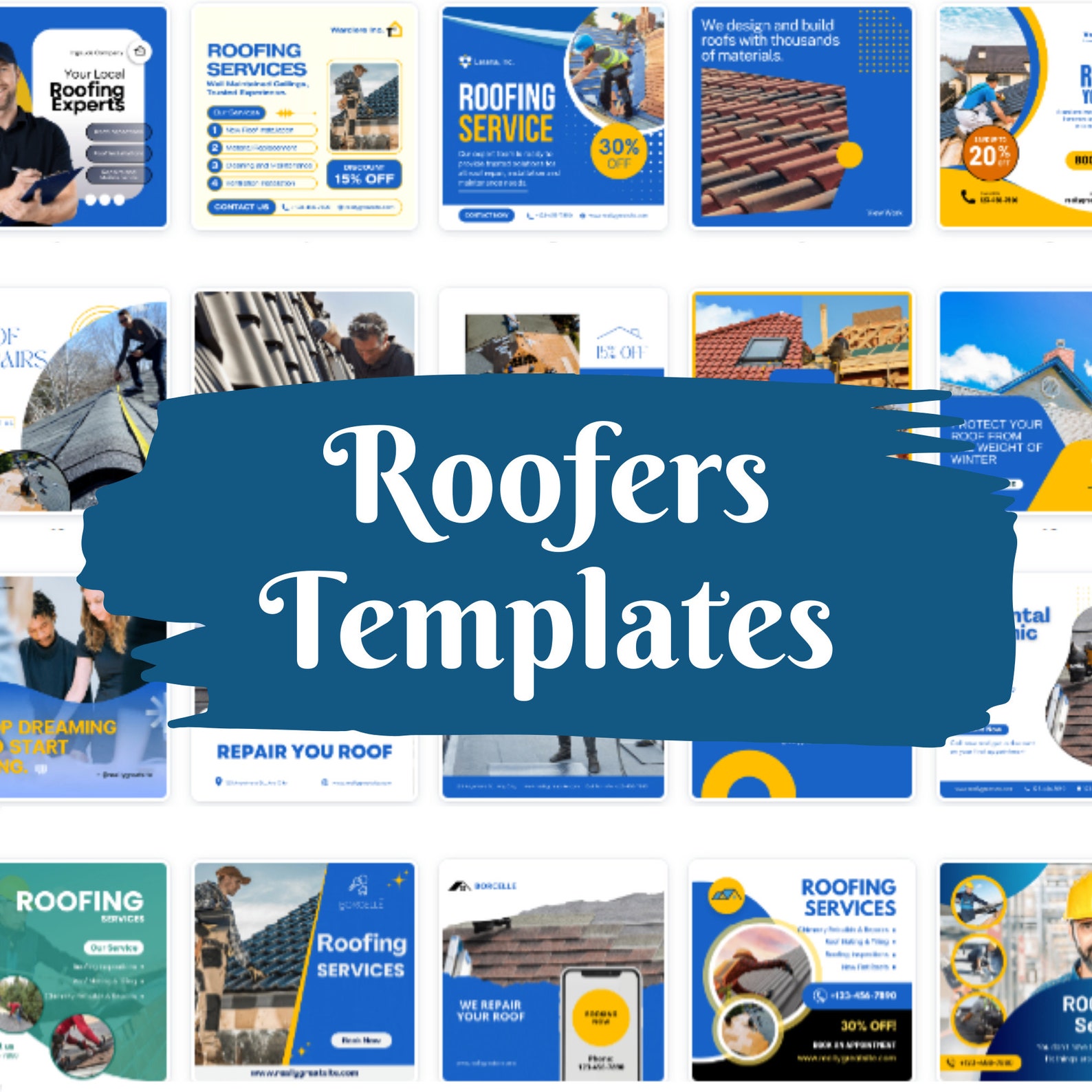 Roofers Social Media Templates – Editable Canva Designs for Instagram ...