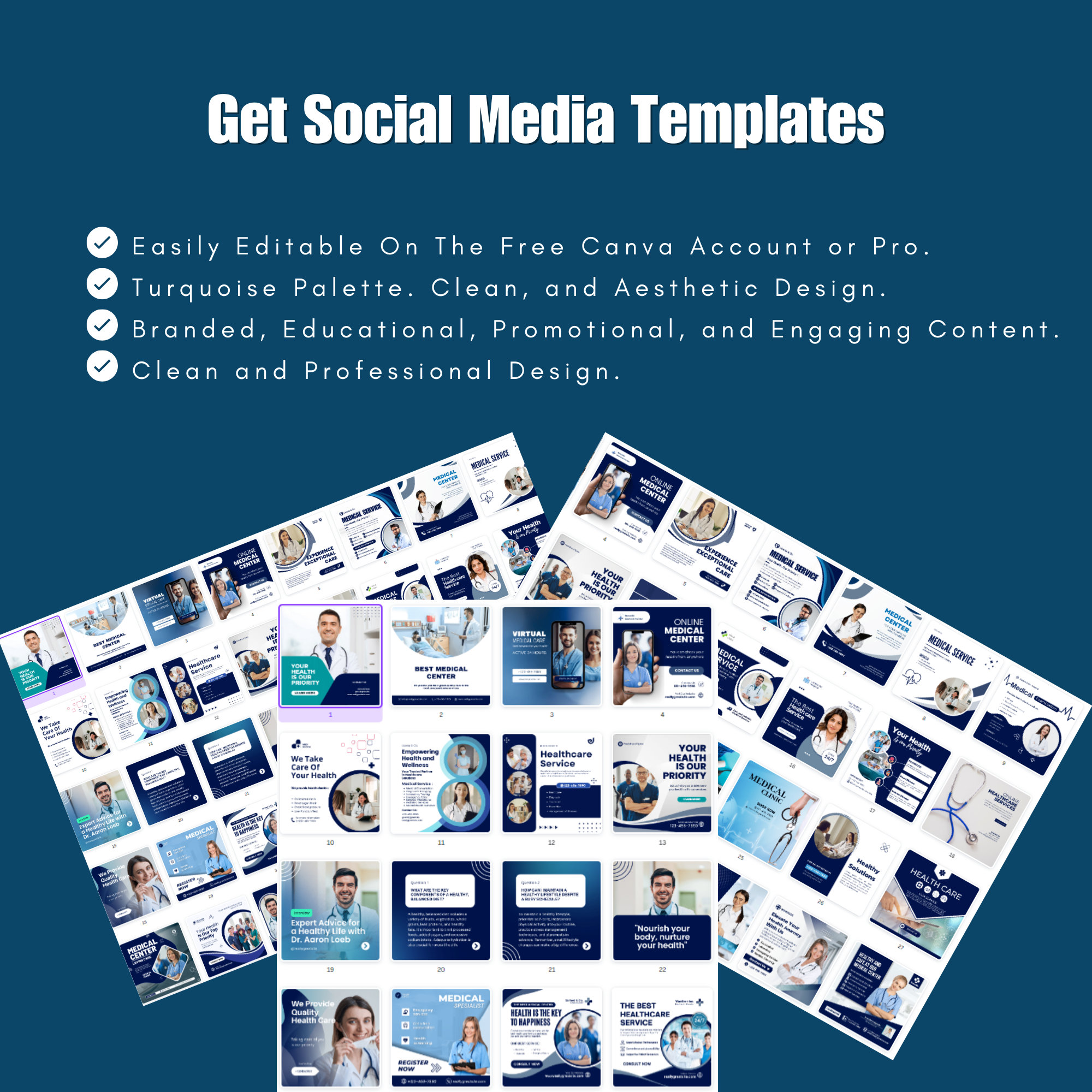 Healthcare Clinic Social Media Templates – Canva Designs for Instagram ...