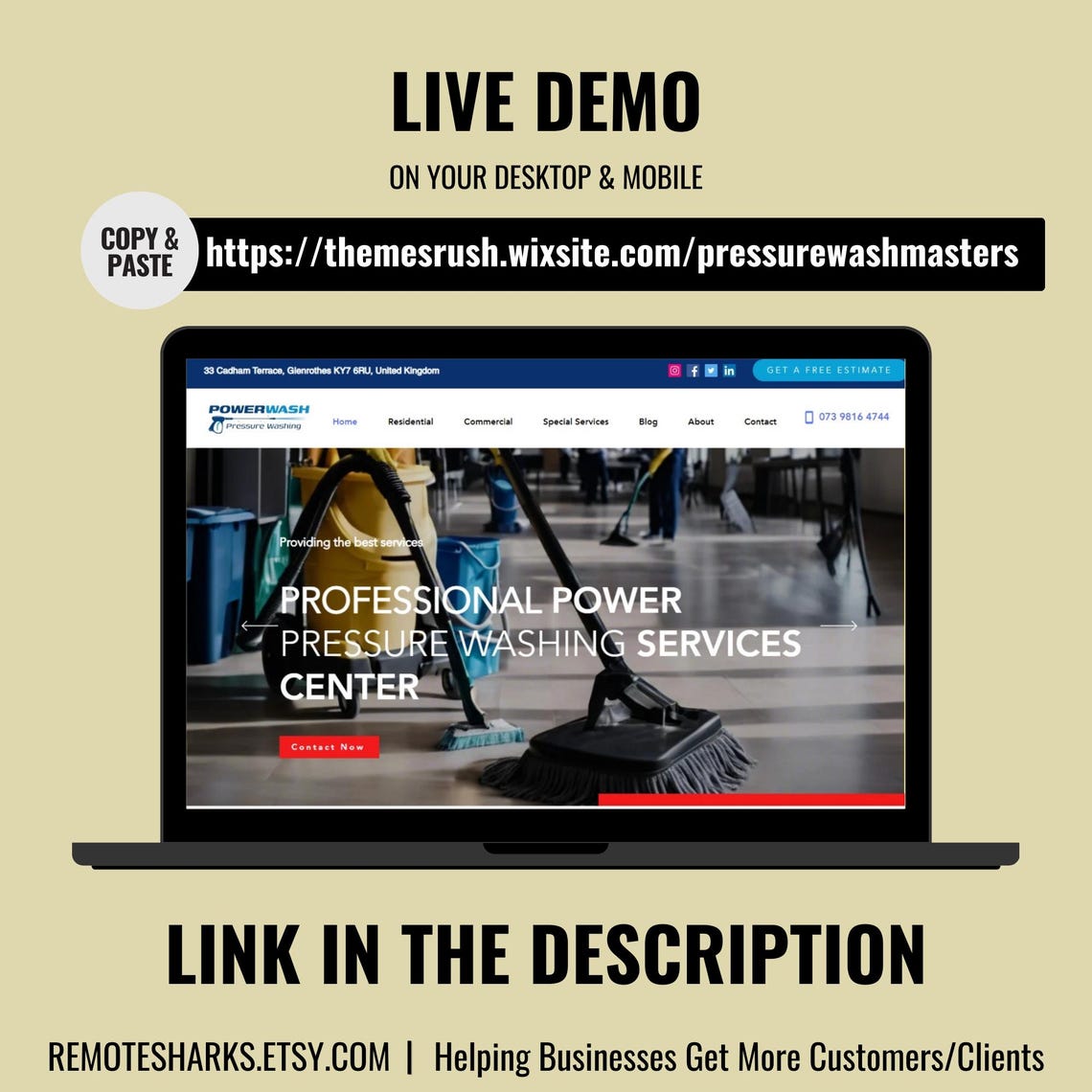 Pressure Washing Wix Website Template – Power Wash and Cleaning Service ...