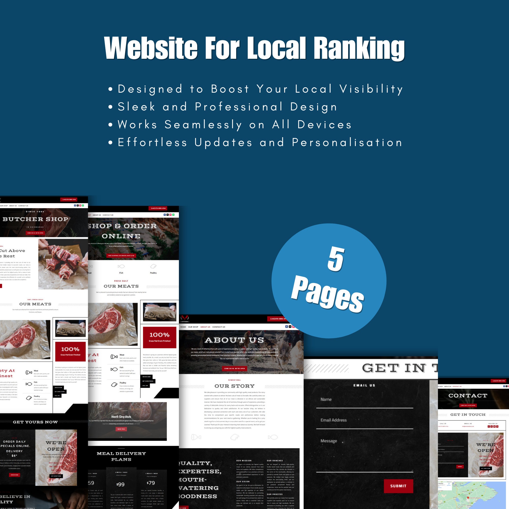 Butcher Website Template, Meat Website Template, Meat Shop Website ...