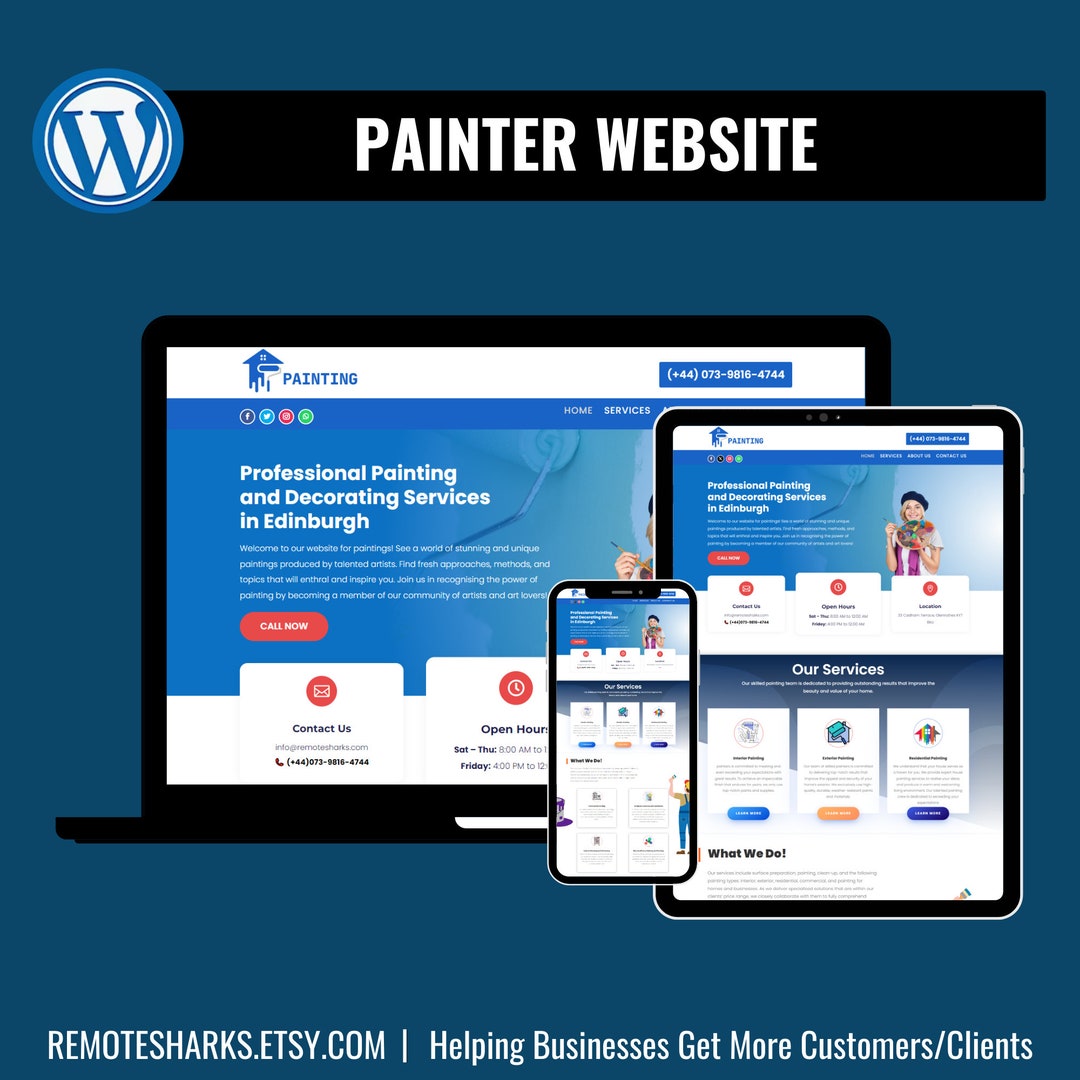 Painting Company Website Template, Painting Contractor Website Design ...
