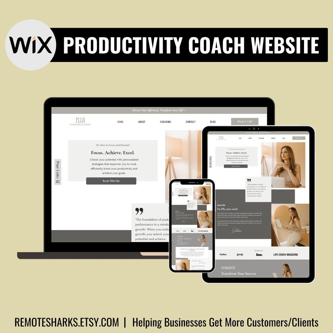 Productivity Coach WIX Website Template – Professional Website Design ...