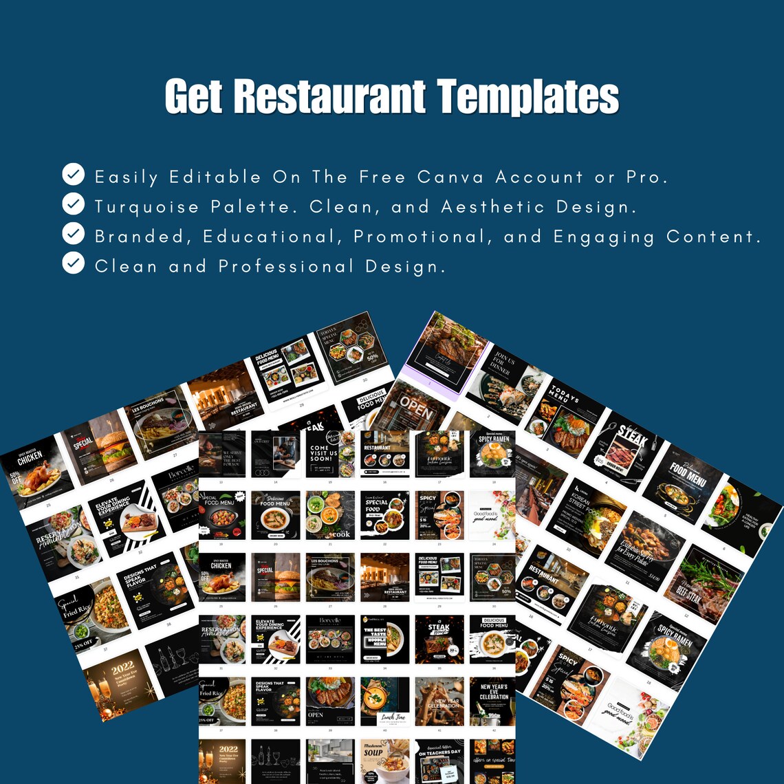 Restaurant Social Media Templates – Editable Canva Designs for ...