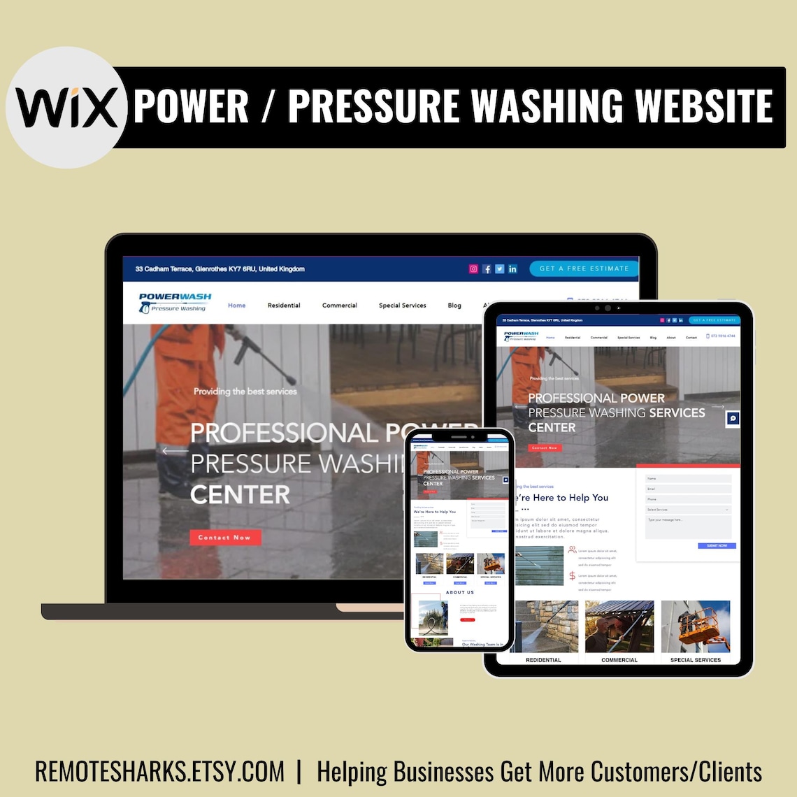 Pressure Washing Wix Website Template – Power Wash and Cleaning Service ...