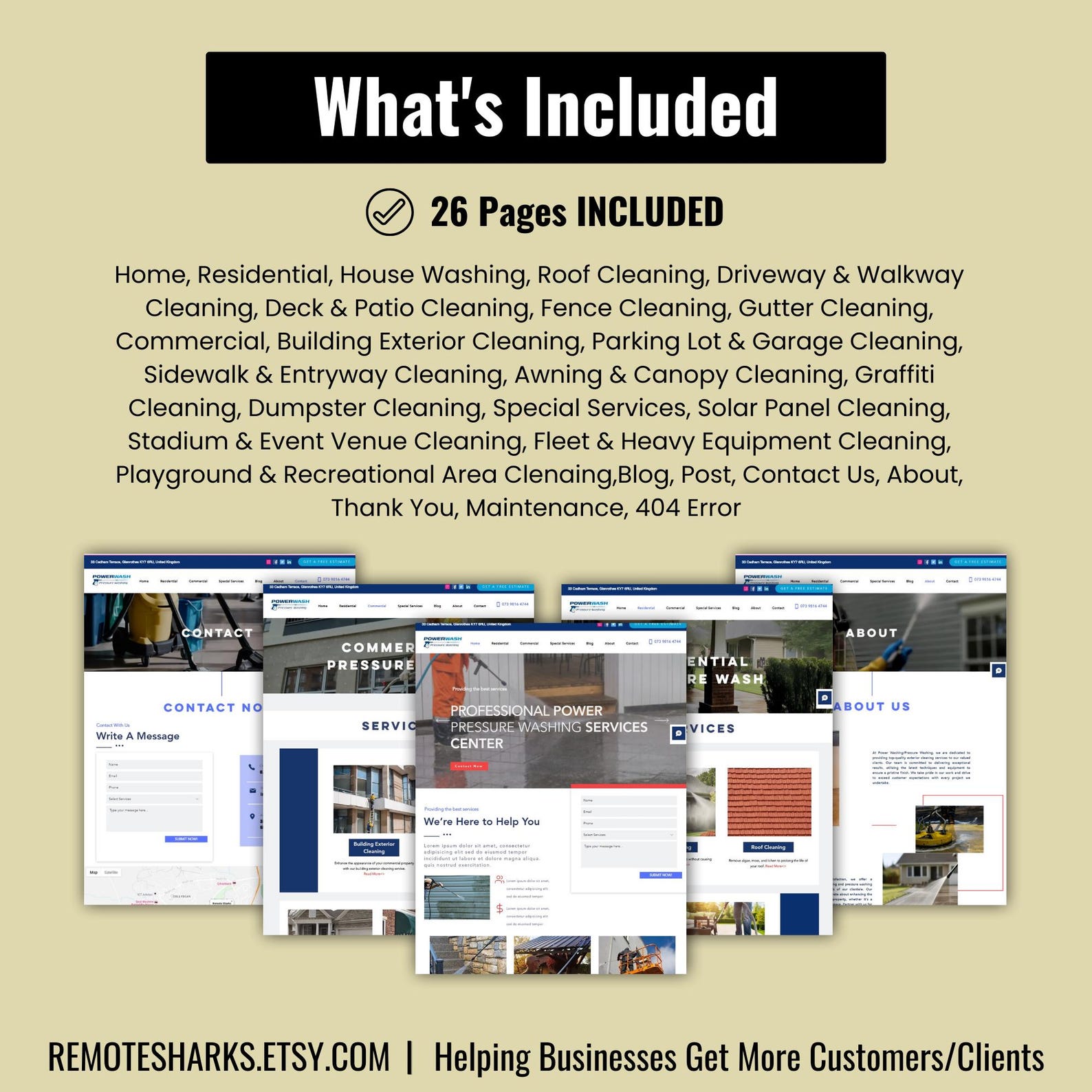 Pressure Washing Wix Website Template – Power Wash and Cleaning Service ...