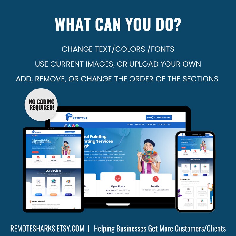 Painting Company Website Template, Painting Contractor Website Design ...