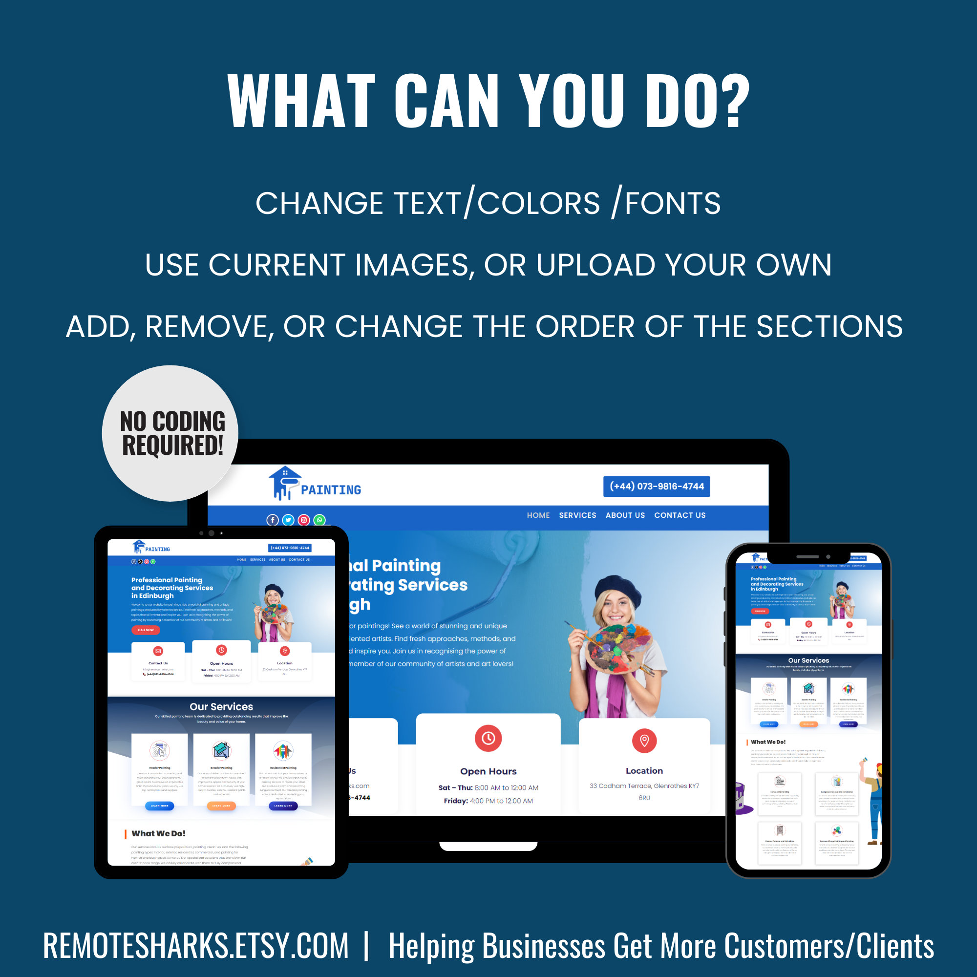 Painting Company Website Template, Painting Contractor Website Design ...