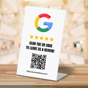Google Review Card – Editable QR Code Feedback & Rating Sign (canva ...