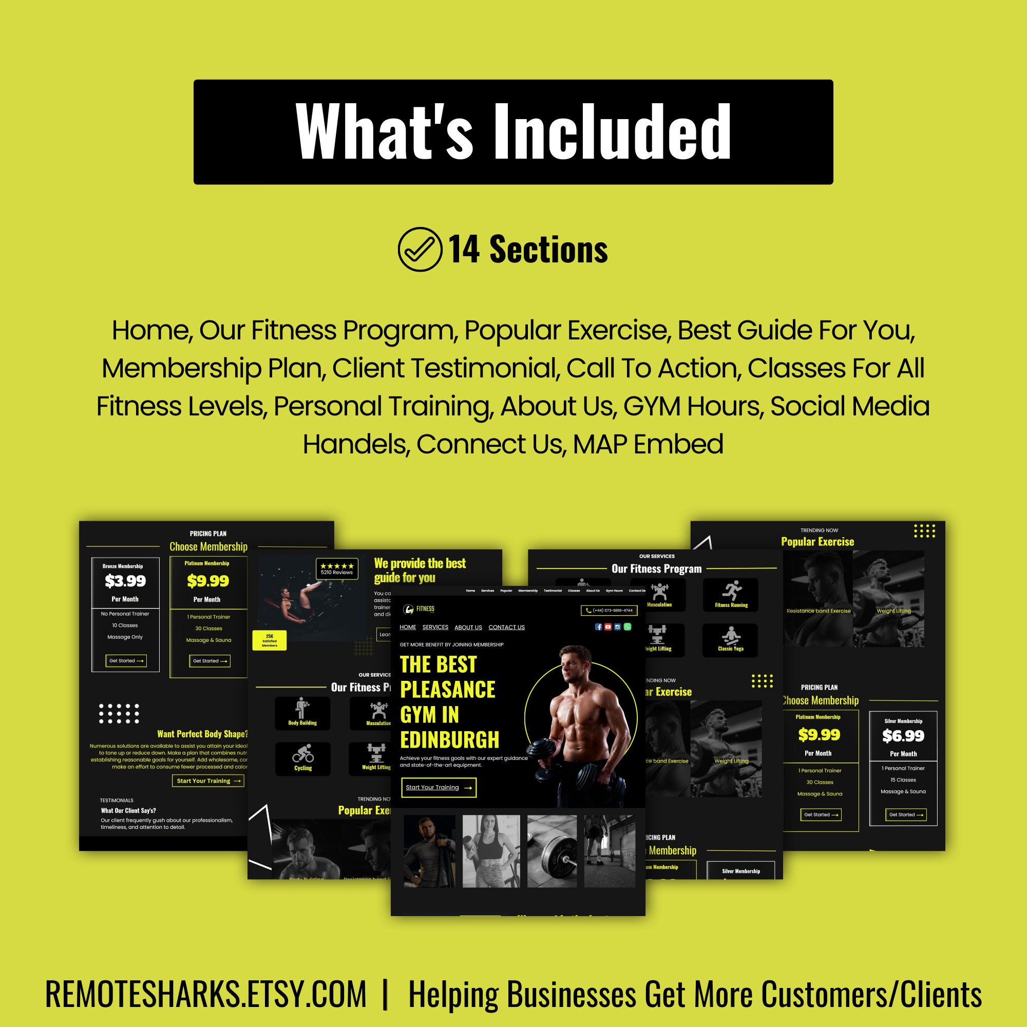 Gym CANVA Website Template, Gym Sales Page, Personal Trainer Sales Page ...