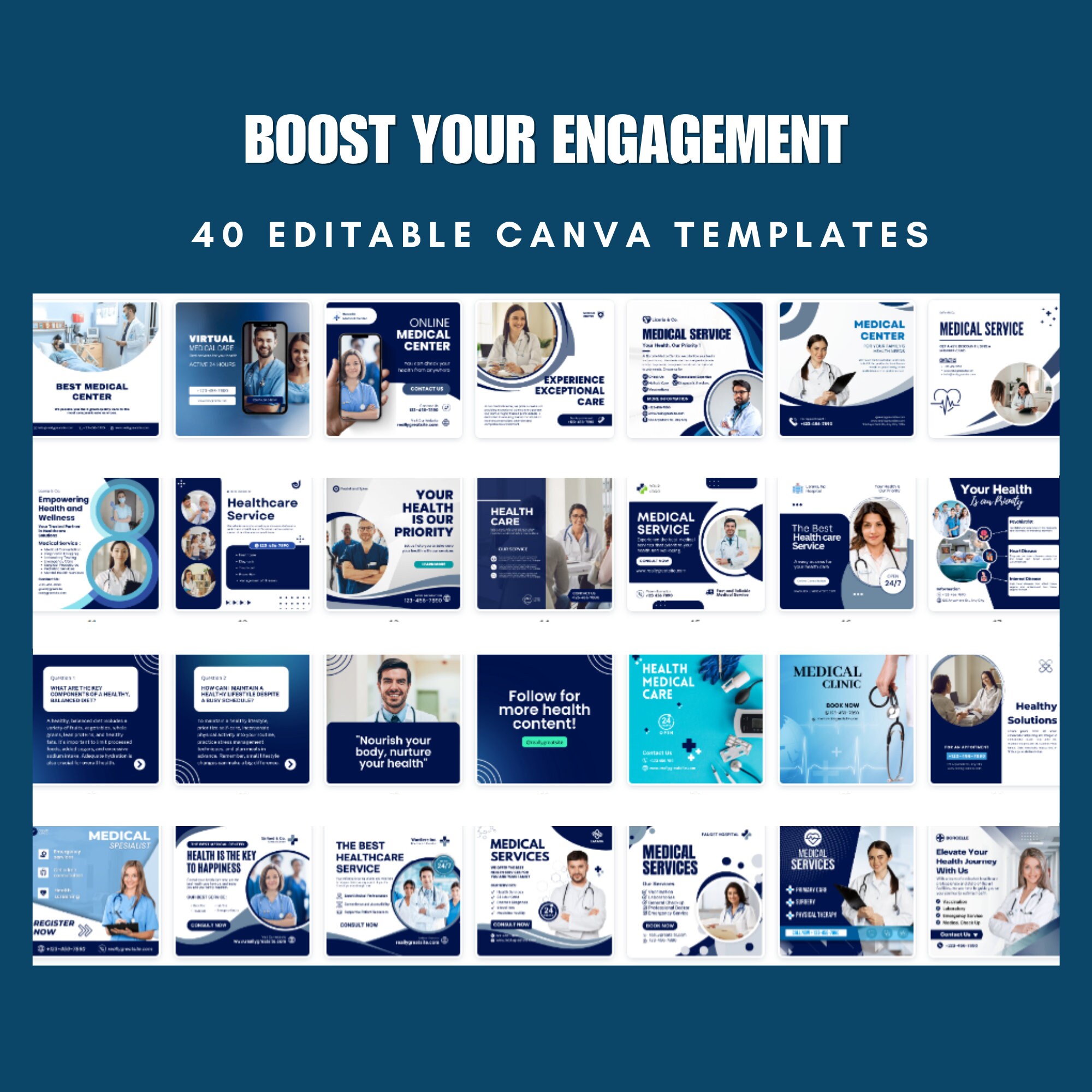 Healthcare Clinic Social Media Templates – Canva Designs for Instagram ...