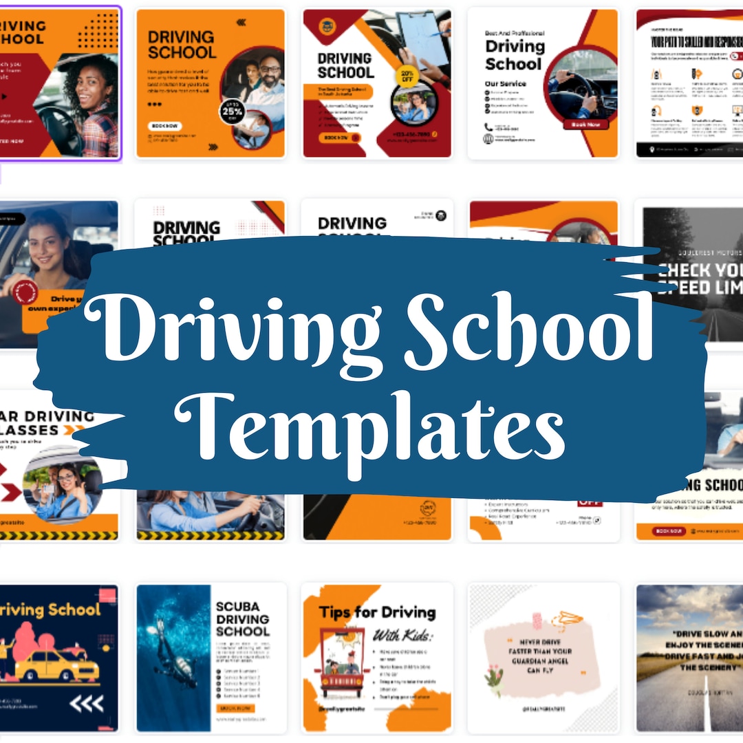 Driving School Social Media Template, Driving School Instagram Template ...
