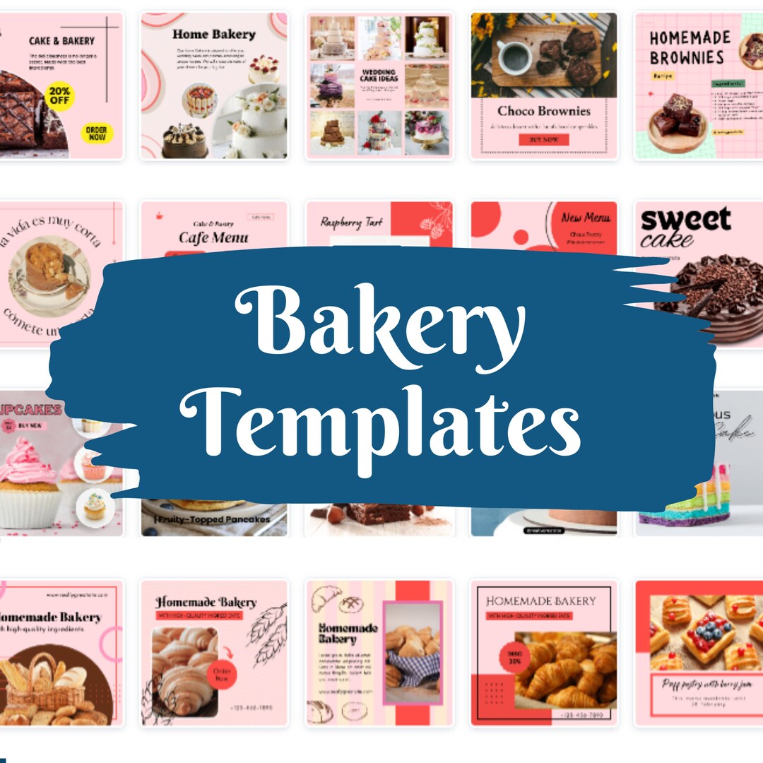 Cake Bakery Social Media Templates, Cake Bakery Instagram Templates ...