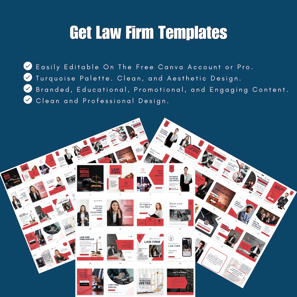 Law Firm Social Media Templates – Canva Designs for Instagram ...