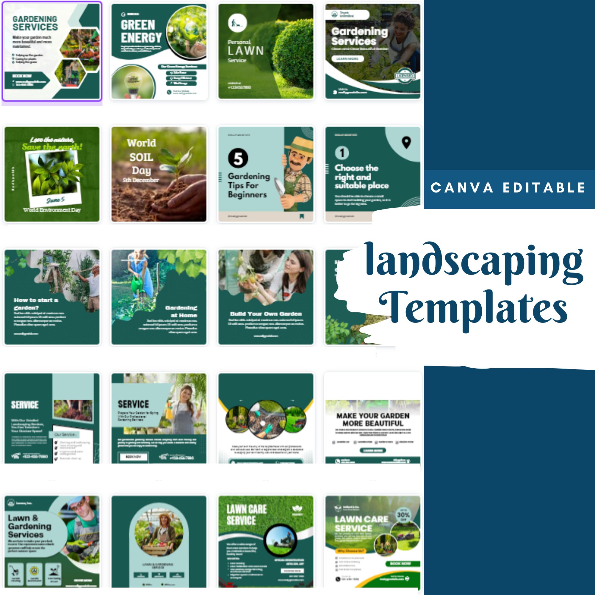 Landscape Business Social Media Templates, Landscape Business Instagram ...