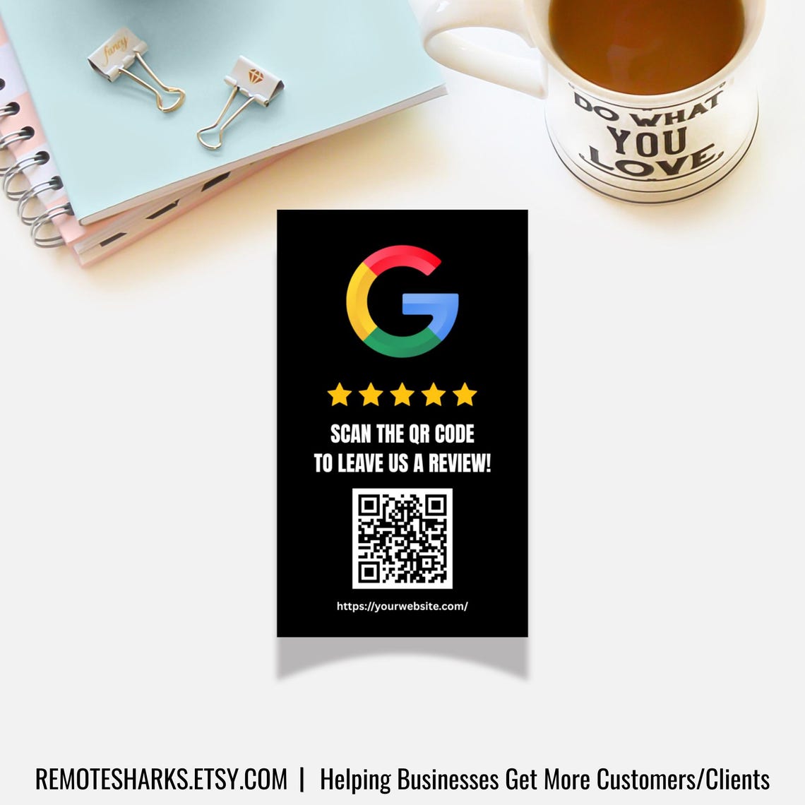 Google Review Card – Editable QR Code Feedback & Rating Sign (canva ...