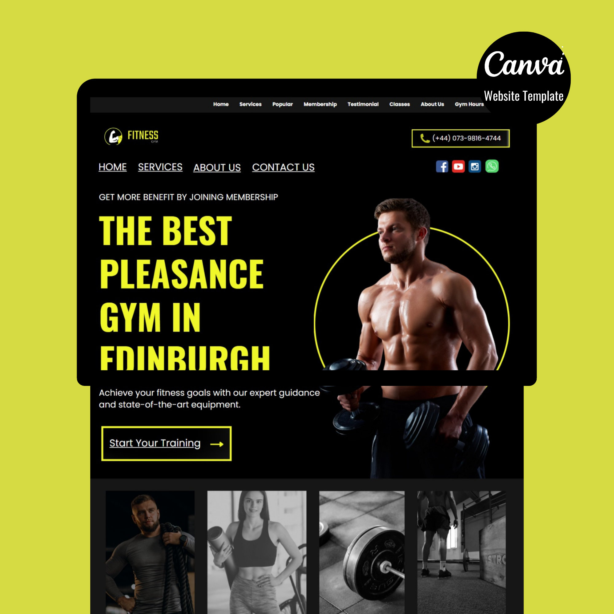 Gym CANVA Website Template, Gym Sales Page, Personal Trainer Sales Page ...