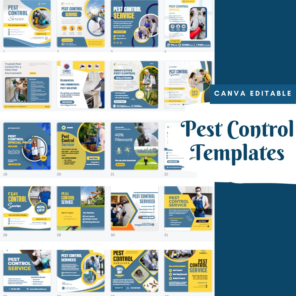 Pest Control Social Media Posts Templates, Pest Control Instagram ...