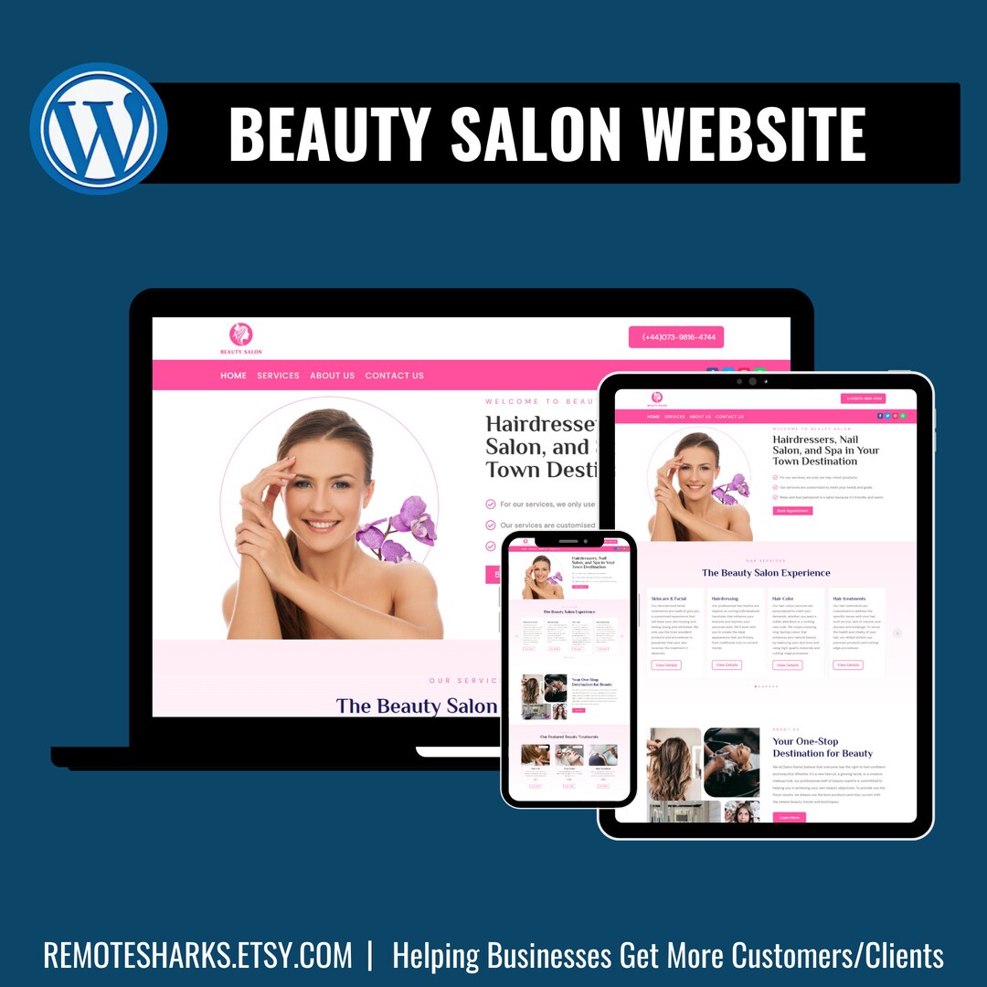 Beauty Salon Website Template, Hair Salon Website Template, Beauty ...