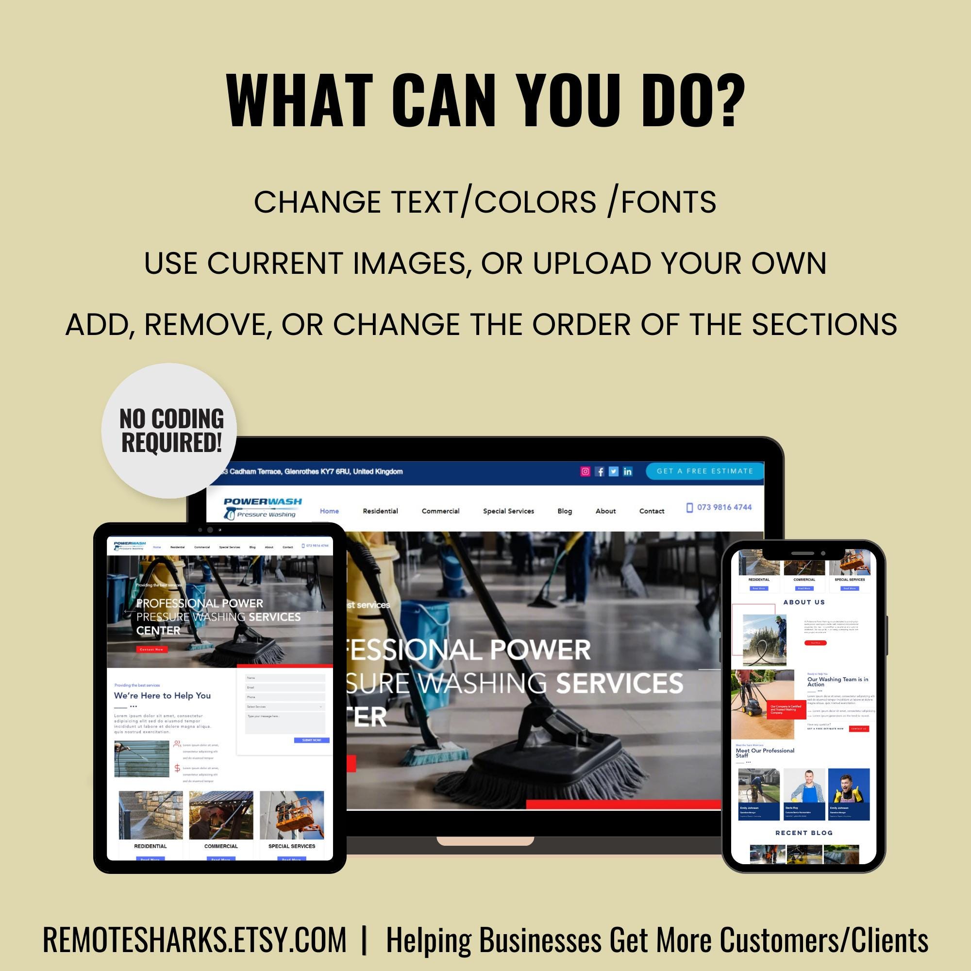 Pressure Washing Wix Website Template – Power Wash and Cleaning Service ...