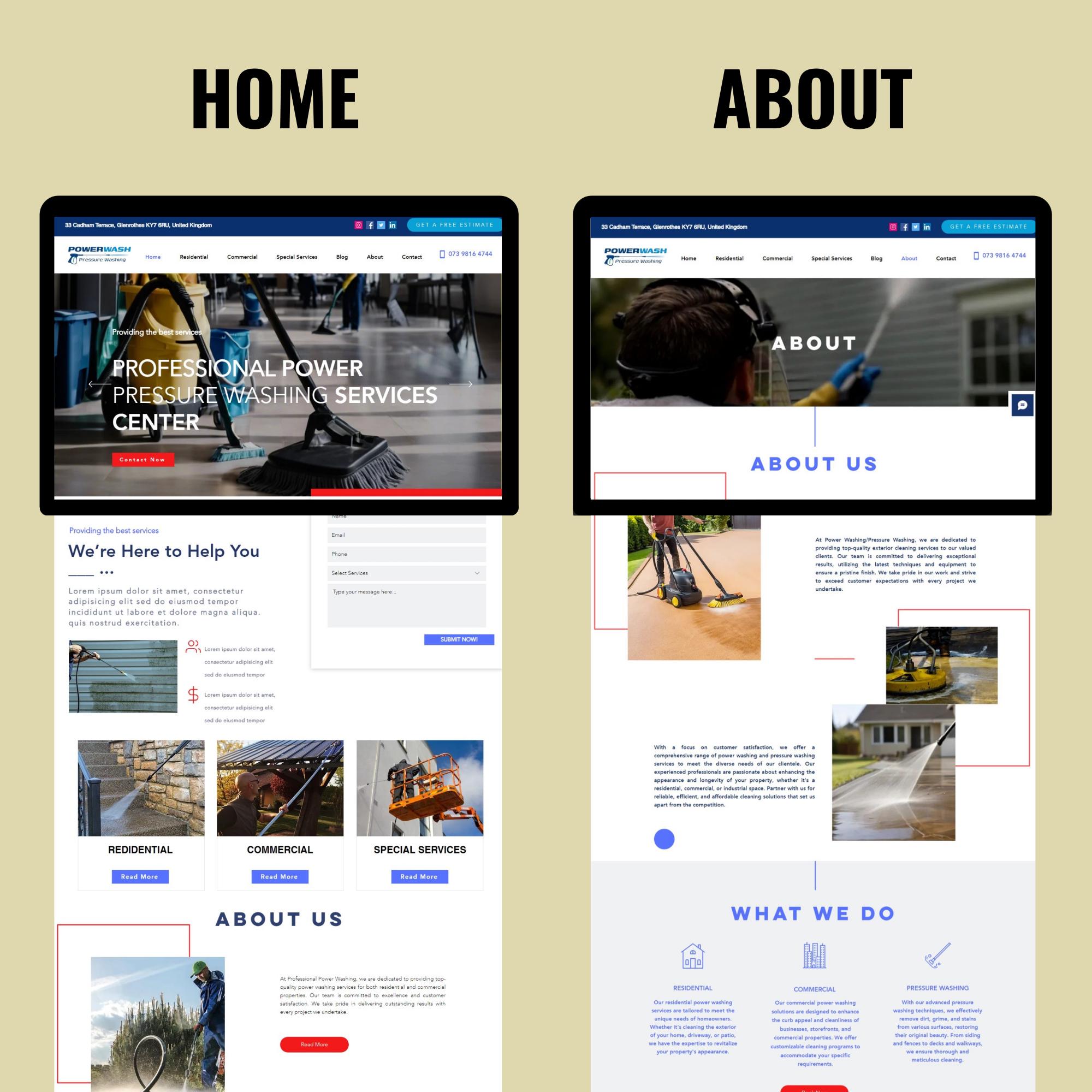 Pressure Washing Wix Website Template – Power Wash and Cleaning Service ...