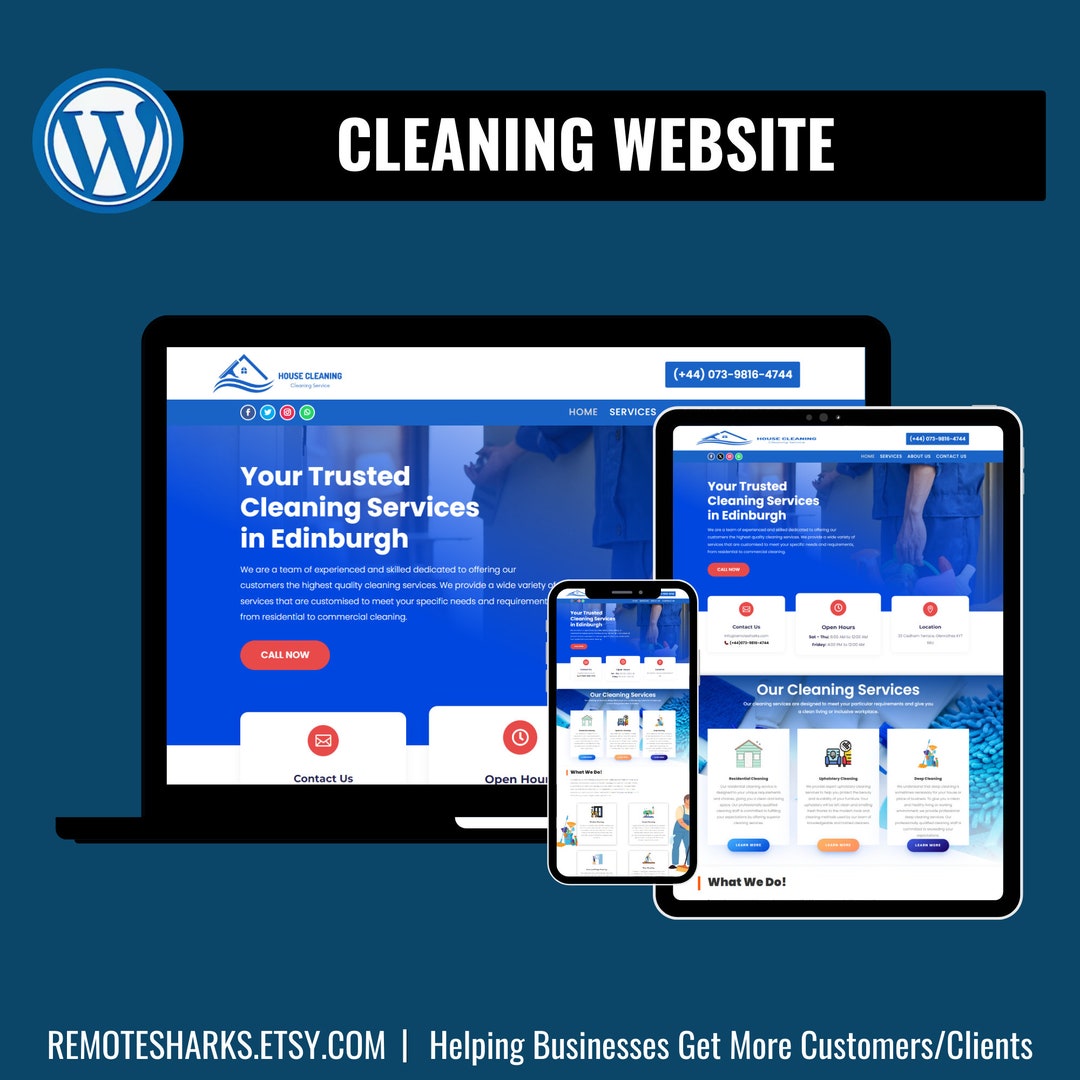 Cleaning Business Website Template, Cleaning Service Website Template ...