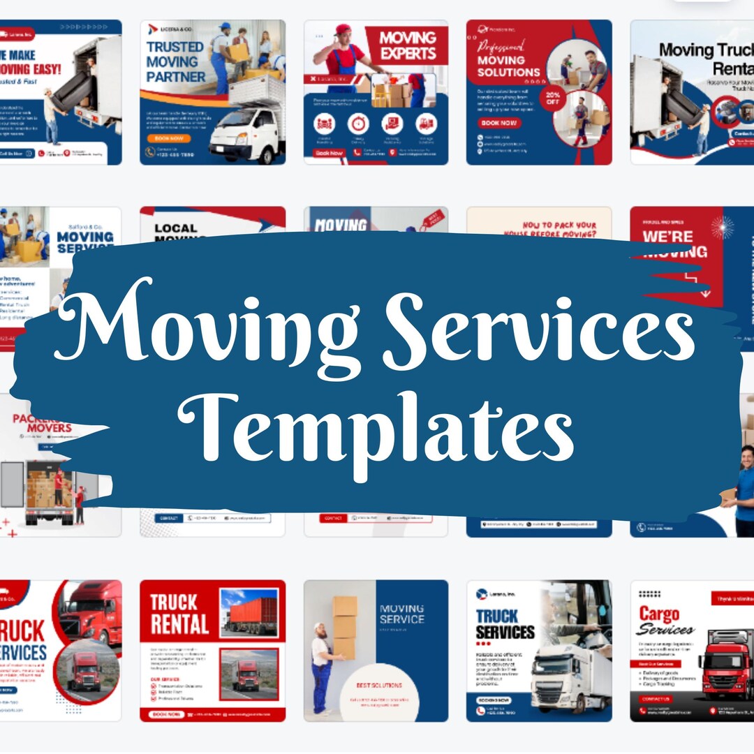 Moving Service Social Media Templates – Canva Designs for Instagram ...