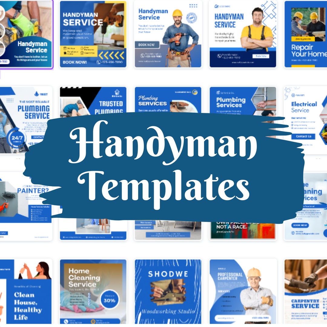 Handyman Social Media Templates – Editable Canva Designs for Instagram ...