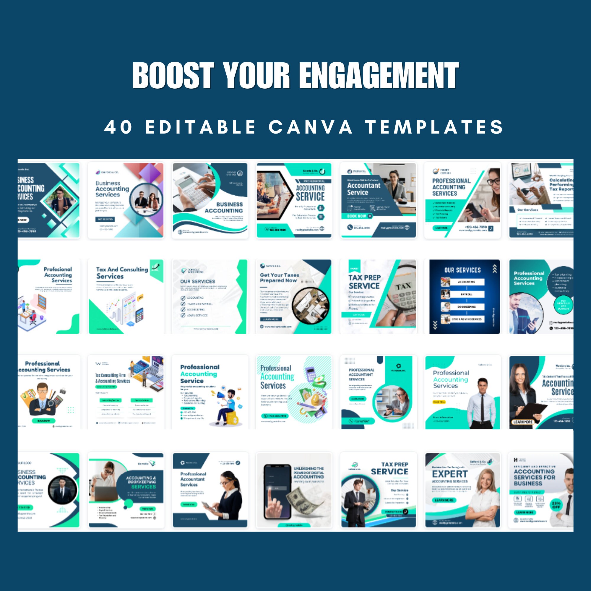 Accountant Social Media Templates – Editable Canva Designs for ...