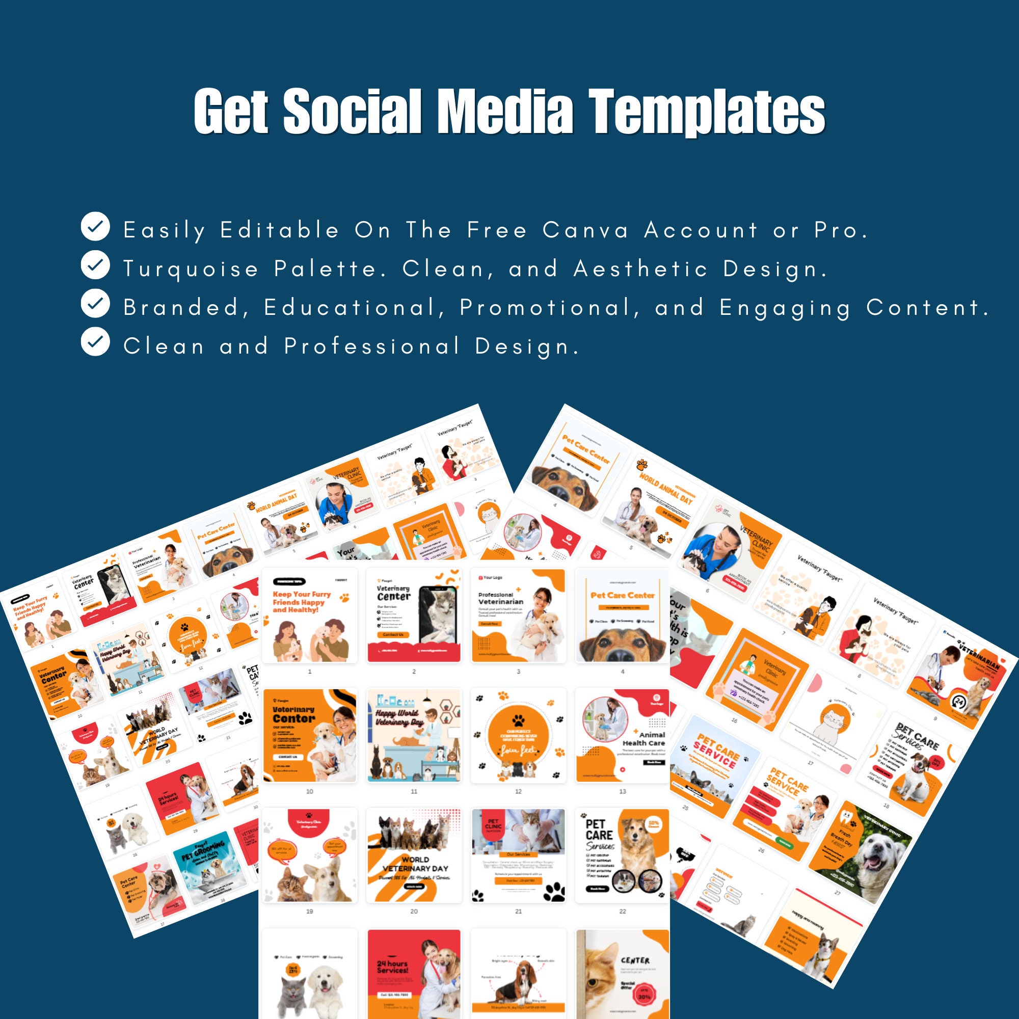 Veterinary Social Media Templates – Editable Canva Designs for ...