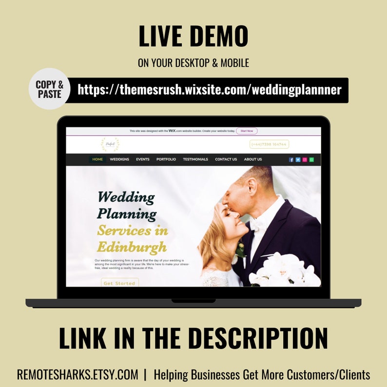 Wedding Planner Template, Event Planner Template, Wix Website Template ...