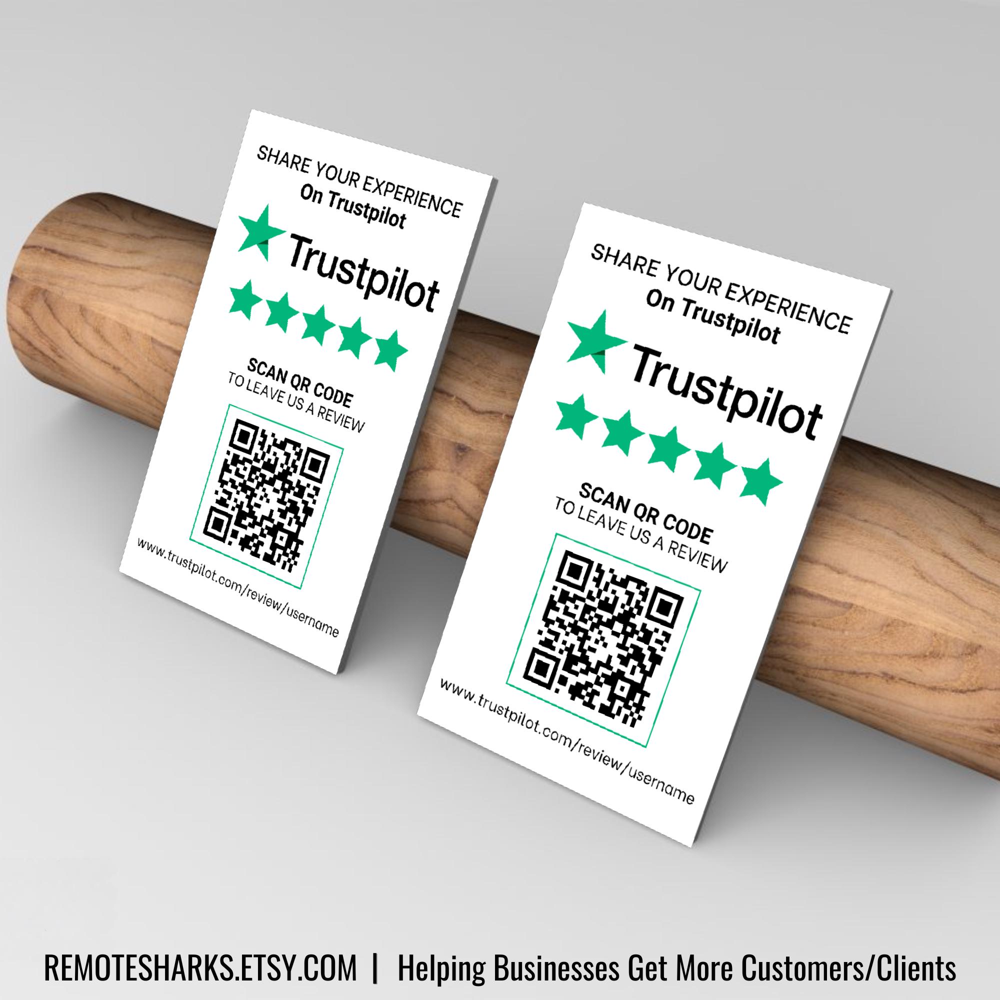 Trustpilot Review Card – Editable QR Code Feedback & Rating Sign (canva ...