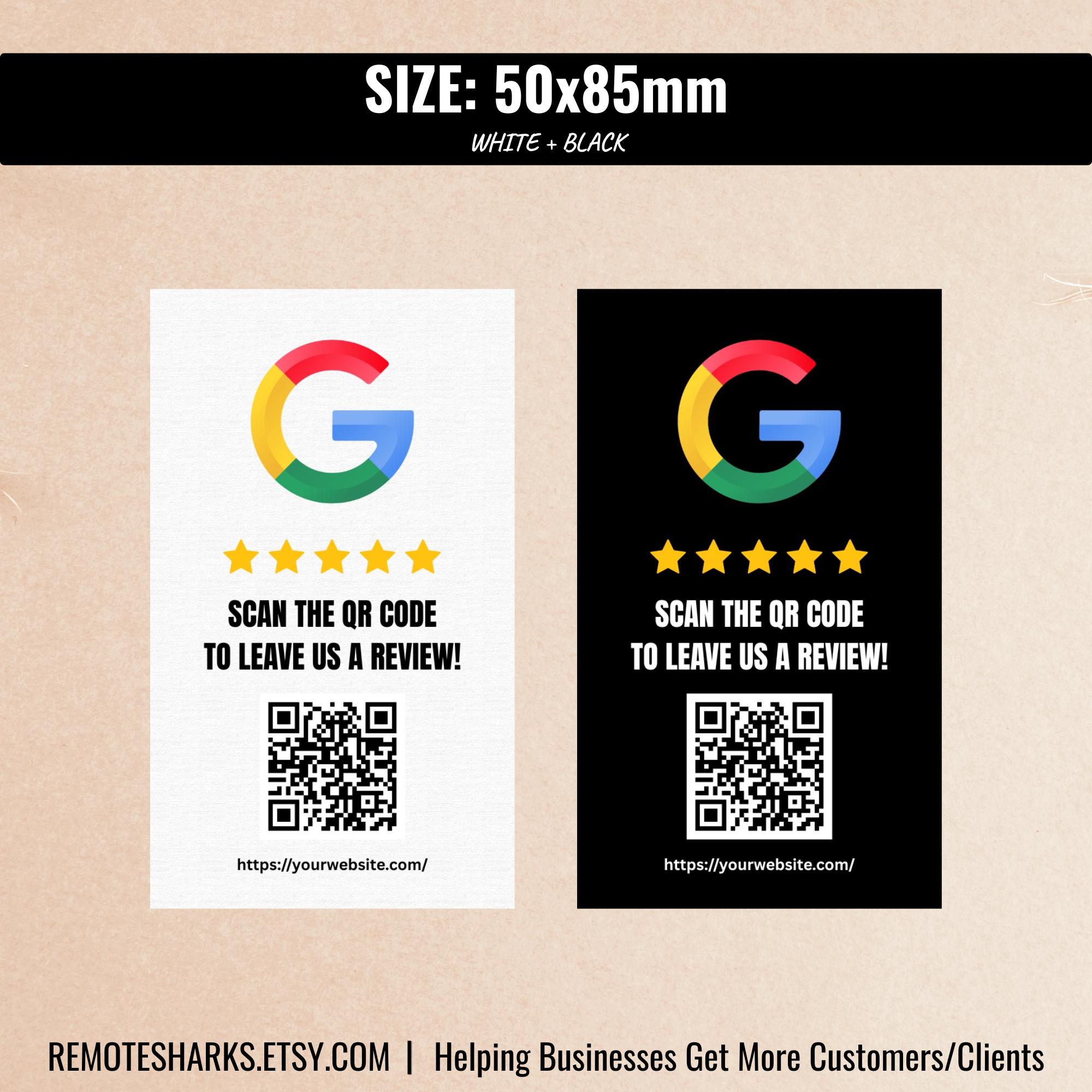 Google Review Card – Editable QR Code Feedback & Rating Sign (canva ...