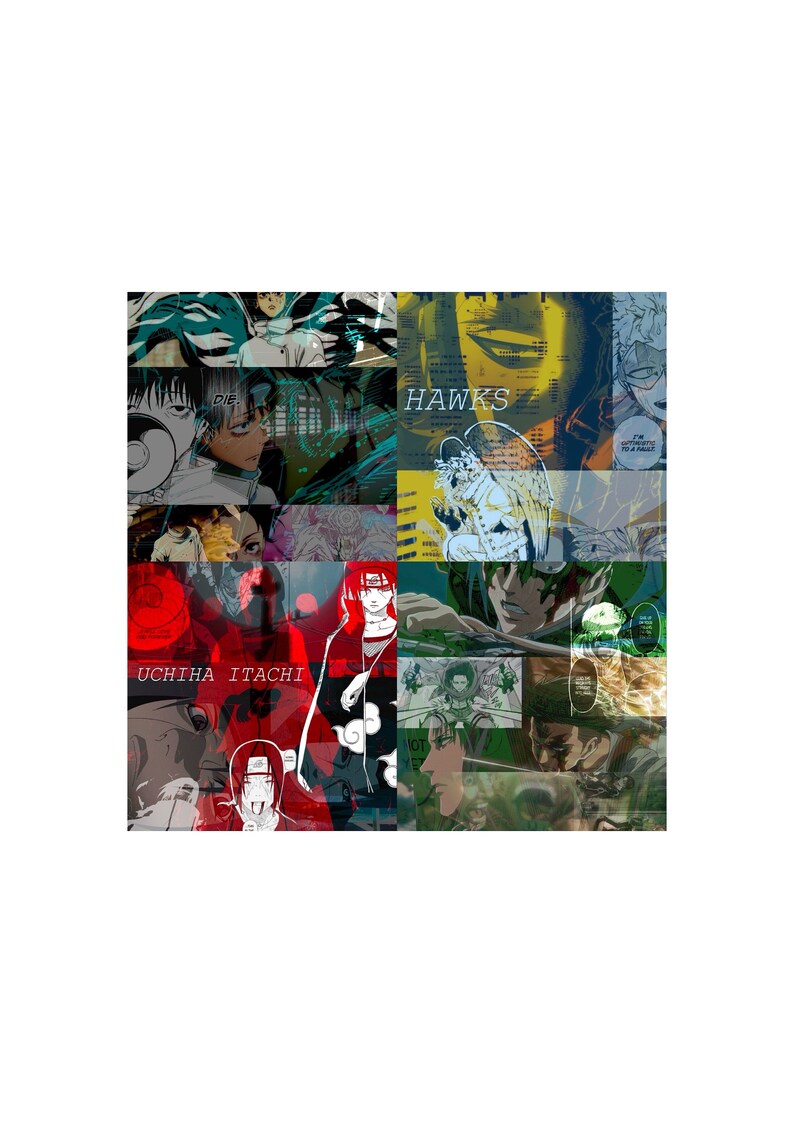 4 Anime Posters/yuta, Itachi, Levi, Hawks - Etsy