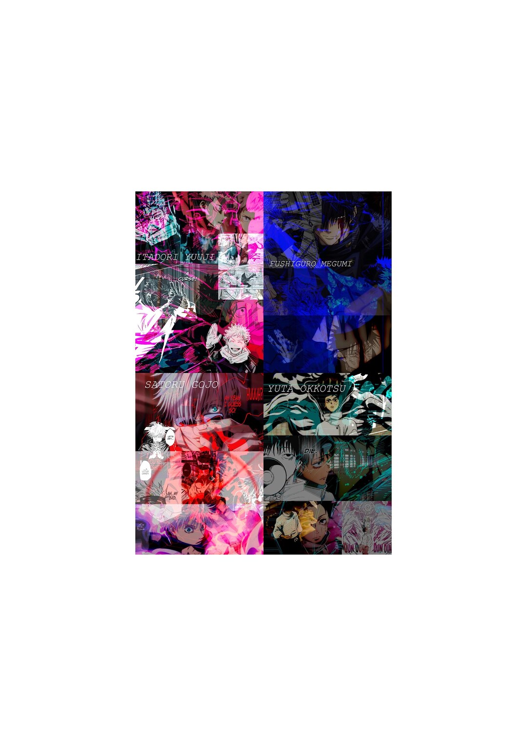 4 Anime Posters/jujutsu Kaisen/gojo, Itadori, Megumi, Yuta - Etsy