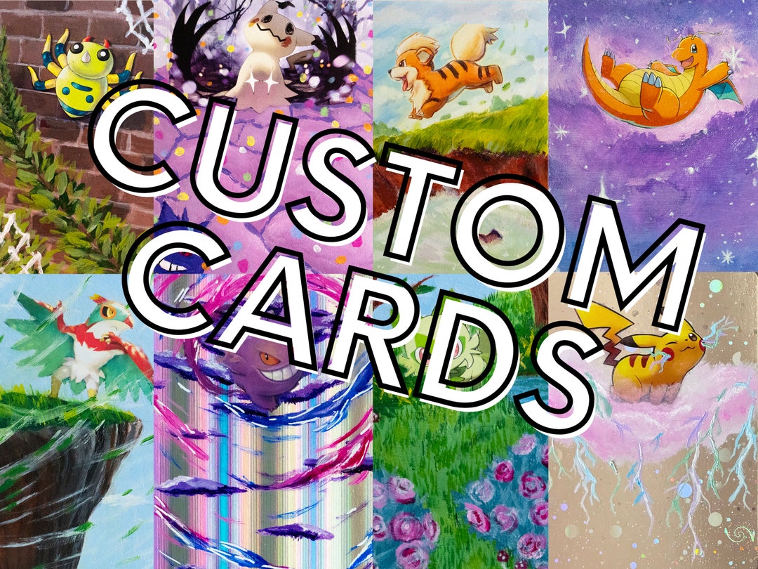 CUSTOM COMMISSION Hand-painted Pokemon Cards, Altered Pokemon Cards ...