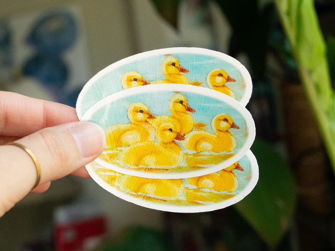 Duck Stickers, Hand Painted Duck Stickers, Cute Duck Stickers, Rubber ...