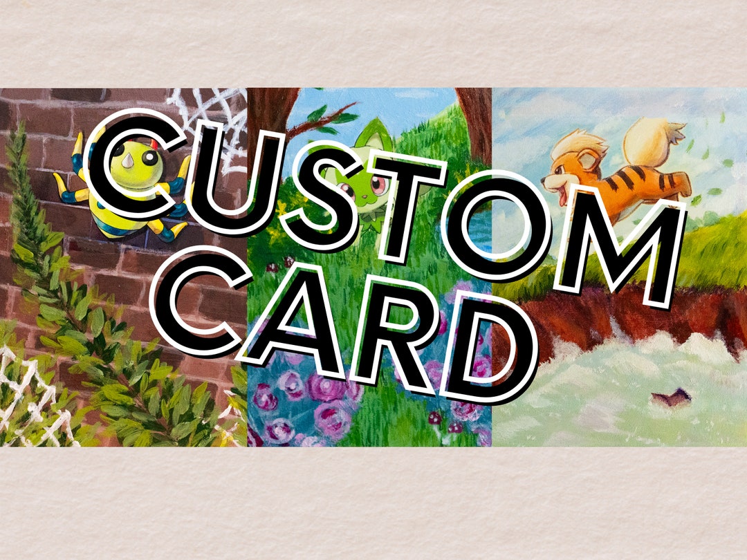 CUSTOM COMMISSION Hand-painted Pokemon Cards, Altered Pokemon Cards ...